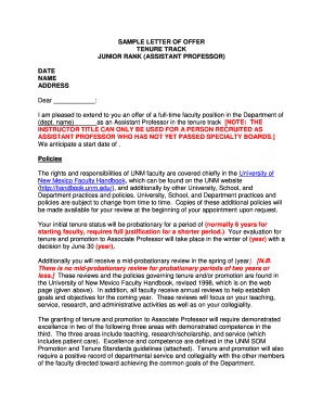 Fillable Online SAMPLE LETTER OF OFFER Fax Email Print - pdfFiller