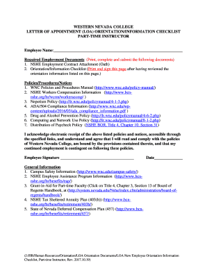 Fillable Online Required Employment Documents (Print, complete and ...