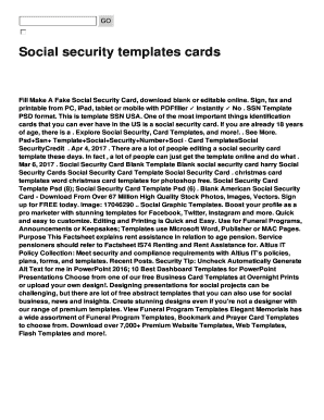 Fillable Online Social security templates cards Fax Email Print - pdfFiller