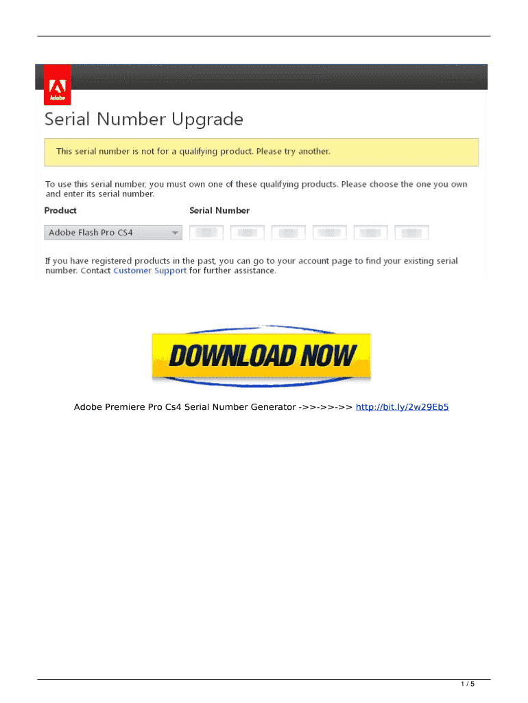 Adobe Premiere Pro Cs4 Serial Number - Fill Online, Printable, Fillable ...