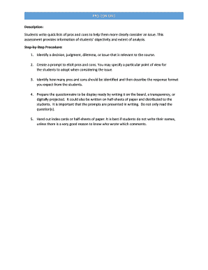 Fillable Online PRO-CON GRID Fax Email Print - pdfFiller