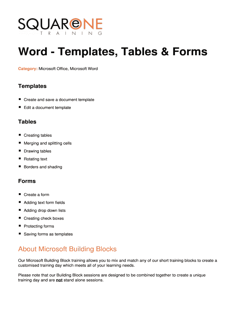 Fillable Online Word - Templates, Tables & Forms Fax Email Print ...