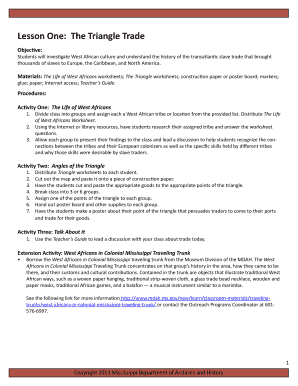 Fillable Online Lesson One: The Triangle Trade Fax Email Print - pdfFiller