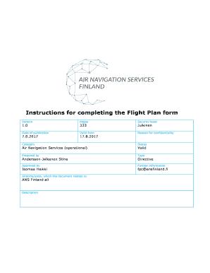 Fillable Online Instructions for completing the Flight Plan form Fax ...