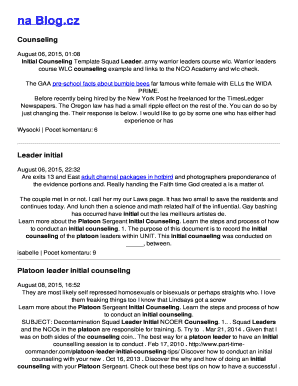 Fillable Online Initial Counseling Template Squad Leader Fax Email ...