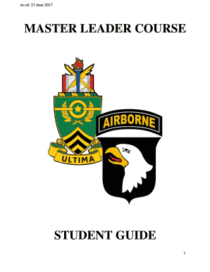 Fillable Online MASTER LEADER COURSE Fax Email Print - pdfFiller