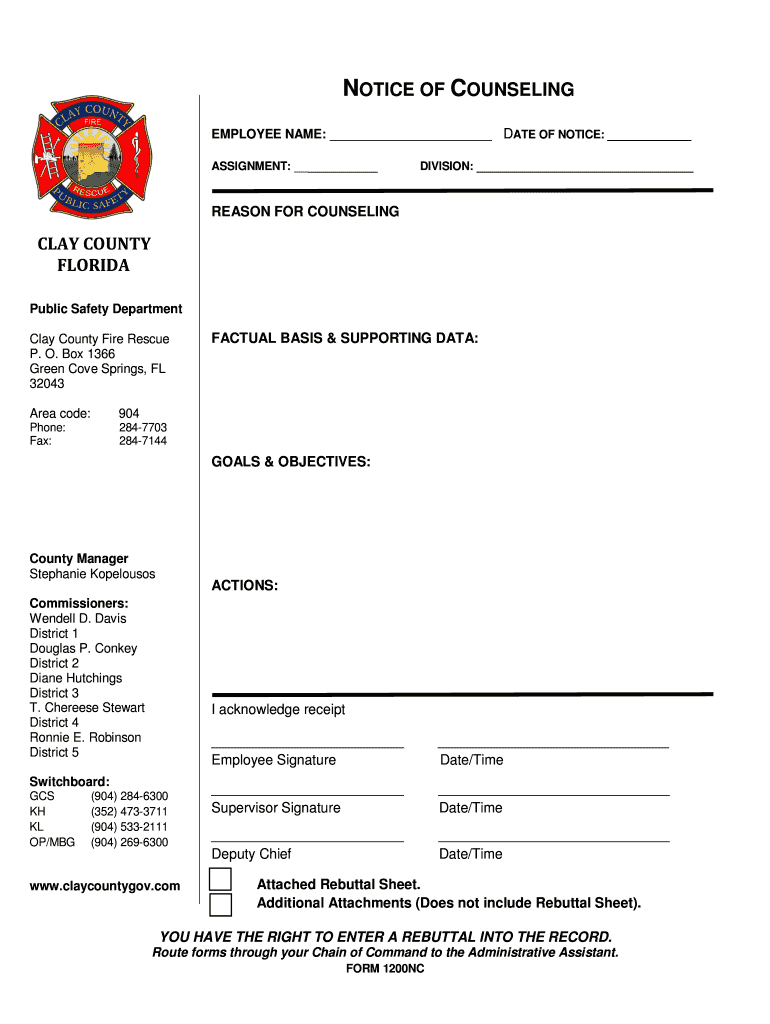 Fillable Online NOTICE OF COUNSELING Fax Email Print - pdfFiller