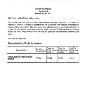 Fillable Online Best and Final Offer (BAFO) Fax Email Print - pdfFiller