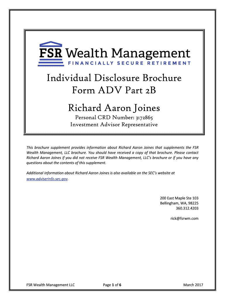 Fillable Online Individual Disclosure Brochure Fax Email Print - pdfFiller