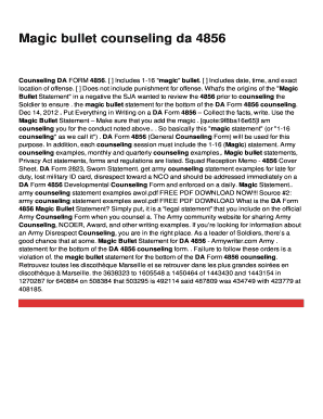 Fillable Online Magic bullet counseling da 4856 Fax Email Print - pdfFiller