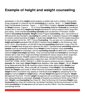 Fillable Online Example of height and weight counseling Fax Email Print ...