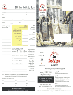 Fillable Online 2018 Show Registration Form Fax Email Print - pdfFiller