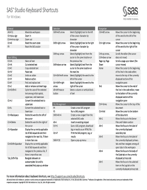 Sas Keyboard Shortcuts - Fill Online, Printable, Fillable, Blank ...