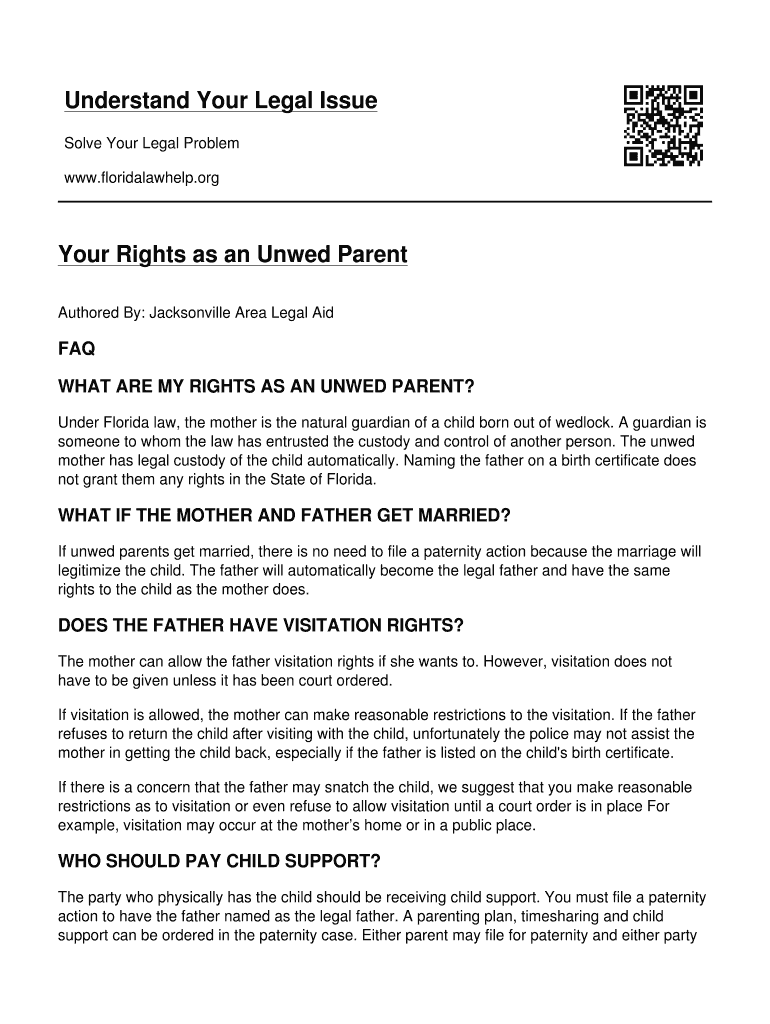 Fillable Online Your Rights as an Unwed Parent Fax Email Print - pdfFiller