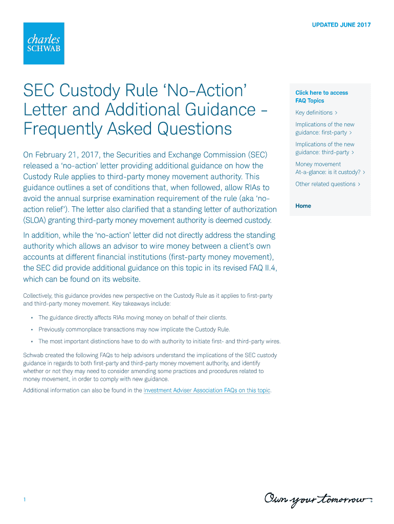 Fillable Online SEC Custody Rule No-Action Fax Email Print - pdfFiller