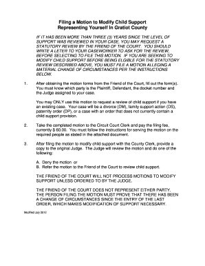 Fillable Online Filing a Motion to Modify Child Support Fax Email Print ...
