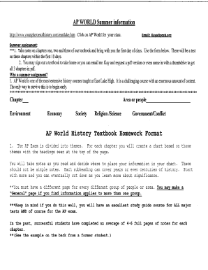Fillable Online AP WORLD Summer information Fax Email Print - pdfFiller
