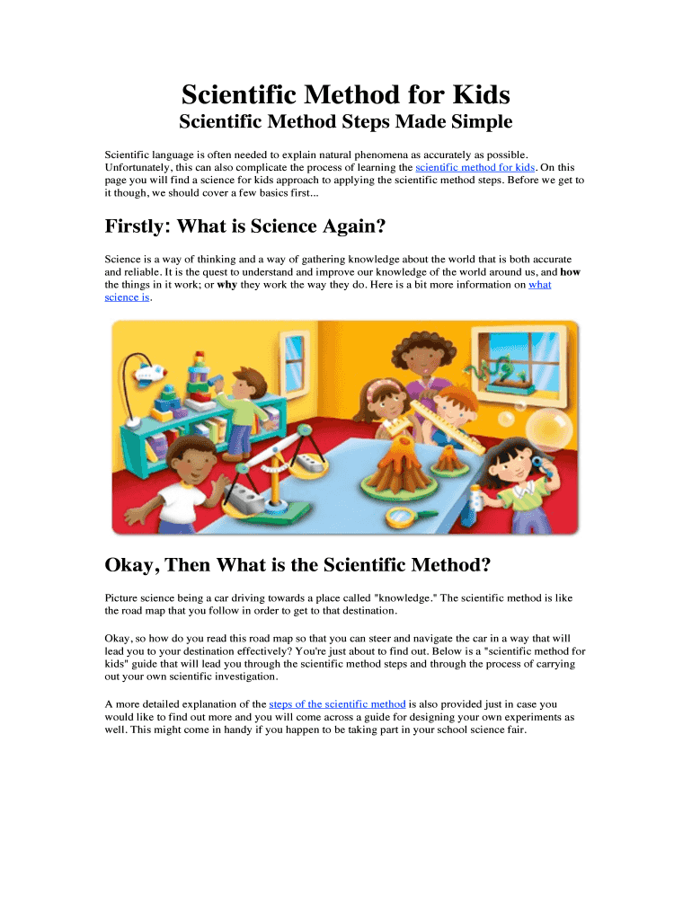 Fillable Online Scientific Method for Kids Fax Email Print - pdfFiller