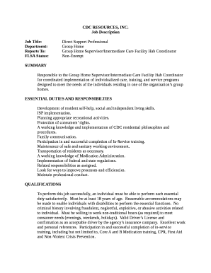 Fillable Online CDC RESOURCES, INC Fax Email Print - pdfFiller