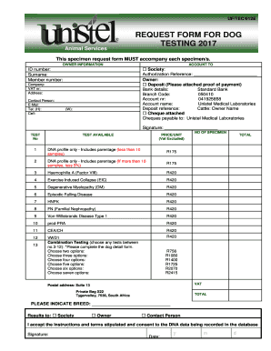 Fillable Online REQUEST FORM FOR DOG Fax Email Print - pdfFiller