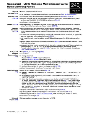 Fillable Online Commercial - USPS Marketing Mail Enhanced Carrier Fax ...