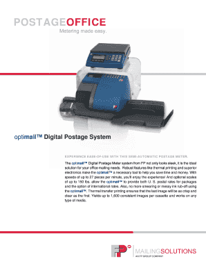 Fillable Online optimail Digital Postage System Fax Email Print - pdfFiller