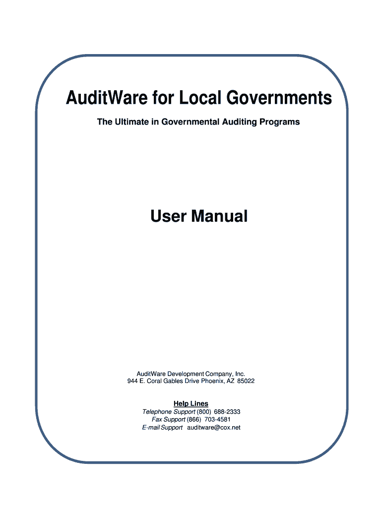 Fillable Online AuditWare for Local Governments Fax Email Print - pdfFiller
