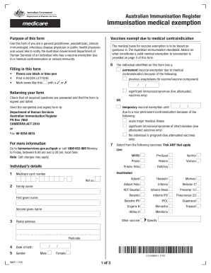 Fillable Online Australian Immunisation Register Fax Email Print ...