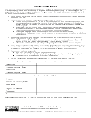 Fillable Online Instructure Contributor Agreement Fax Email Print - pdfFiller