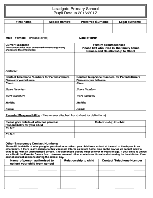 Fillable Online Leadgate Primary School Fax Email Print - pdfFiller