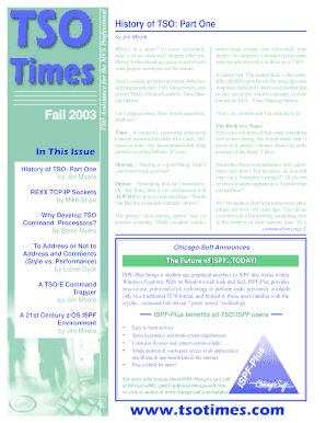 Fillable Online History of TSO: Part One Fax Email Print - pdfFiller