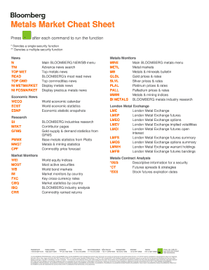 Fillable Online Metals Market Cheat Sheet Fax Email Print - pdfFiller