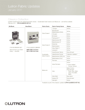 Fillable Online Lutron Fabric Updates Fax Email Print - pdfFiller