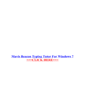 Fillable Online Mavis Beacon Typing Tutor For Windows 7 Fax Email Print ...