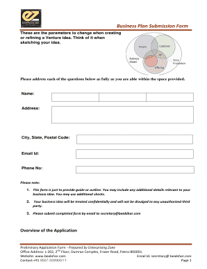 Fillable Online Business Plan Submission Form Fax Email Print - pdfFiller