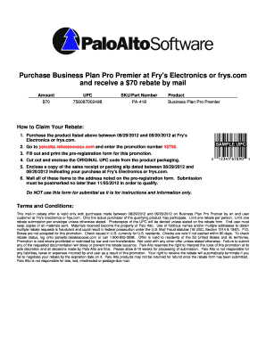 Fillable Online Purchase Business Plan Pro Premier at Fry's Electronics or frys Fax Email Print ...