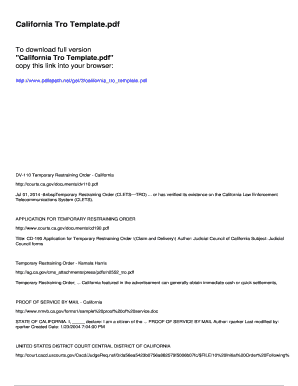 Fillable Online California Tro Template Fax Email Print - pdfFiller