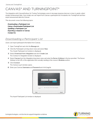 Fillable Online Canvas and TurningPoint Fax Email Print - pdfFiller