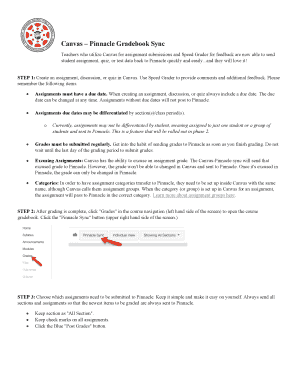 Fillable Online Canvas Pinnacle Gradebook Sync Fax Email Print - pdfFiller