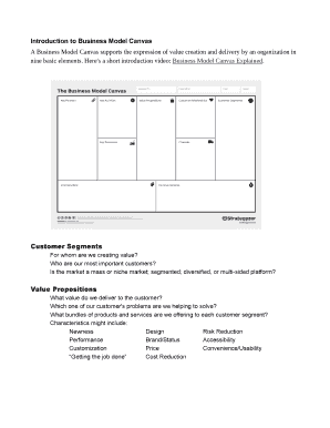 Fillable Online Introduction to Business Model Canvas Fax Email Print - pdfFiller