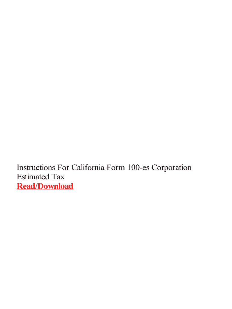 Fillable Online Instructions For California Form 100-es Fax Email Print ...
