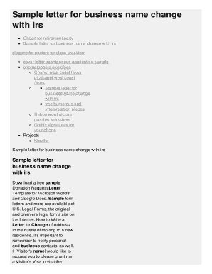 Fillable Online Sample letter for business name change Fax Email Print ...