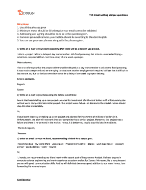 Fillable Online TCS Email writing sample questions Fax Email Print ...