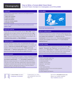 Fillable Online How to Write a Formal eMail Cheat Sheet Fax Email Print ...