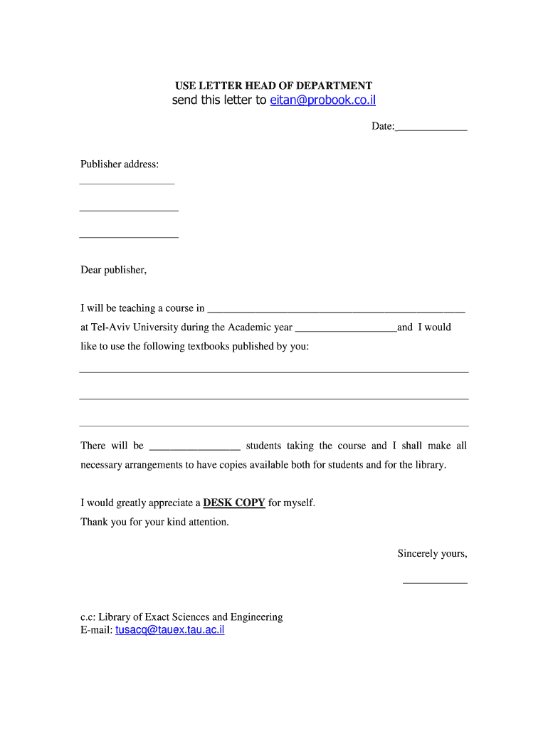 Fillable Online USE LETTER HEAD OF DEPARTMENT Fax Email Print - pdfFiller