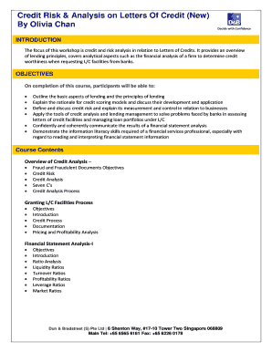 Fillable Online Credit Risk & Analysis on Letters Of Credit (New) Fax ...