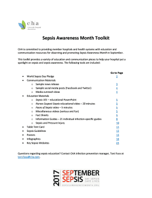 Fillable Online Sepsis Awareness Month Toolkit Fax Email Print - pdfFiller