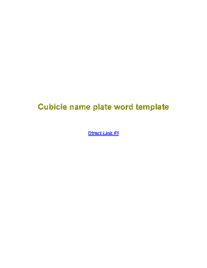 Fillable Online DownloadCubicle name plate word template Fax Email ...