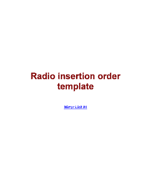 Fillable Online DownloadRadio insertion order template Fax Email Print ...