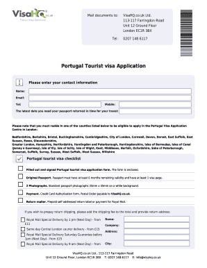Fillable Online Filled out and signed Portugal tourist visa application ...